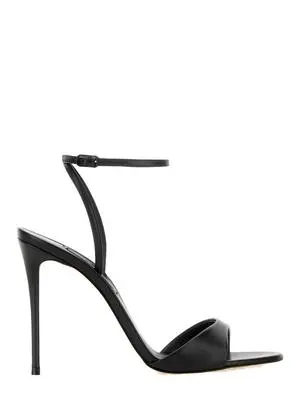Casadei Minorca Leather Stiletto Heel Sandals With Ankle Strap - Black