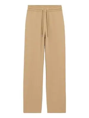 AMI Paris Beige Cotton Track Pants - Mastic Beige/black