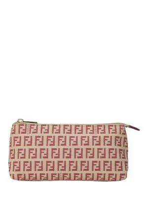 Fendi Zucchino Canvas Pouch - Red