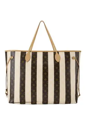 LOUIS VUITTON Monogram Rayures Neverfull Tote - Brown