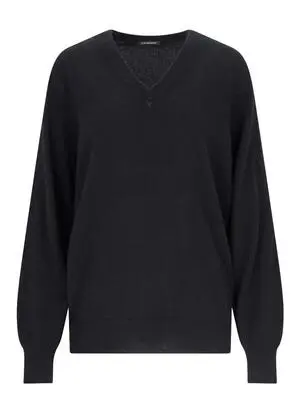 CANESSA V-neck Knit Sweater - Black