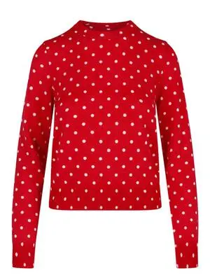 Comme Des Garçons Polka Dot Wool Sweater - Red