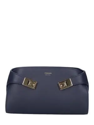 FERRAGAMO Calf Leather Shoulder Bag - Blue
