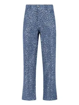 CHARLES JEFFREY Embellished Sequin Denim Jeans - Blue