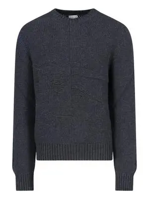 Burberry Crewneck Knit Sweater - Grey