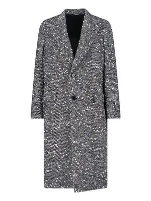 DOLCE & GABBANA DOLCE & GABBANA Herringbone Single-Breasted Long Coat
