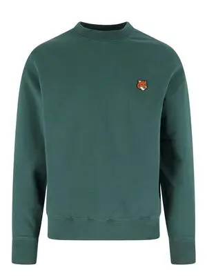 Maison Kitsuné MAISON KITSUNE 100% Cotton Crewneck Pullover Green