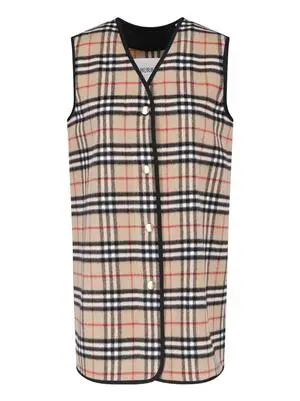 Burberry Checked Wool-cashmere Vest - Beige