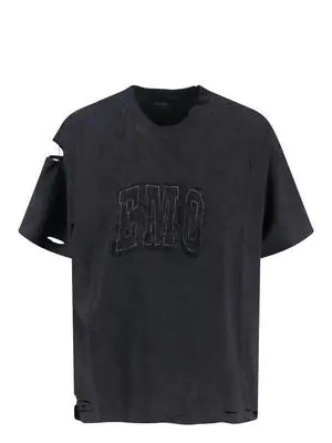 Balenciaga Cotton Distressed Crewneck T-shirt - Black