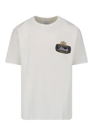 Rhude Graphic Crest Cotton T-shirt - White