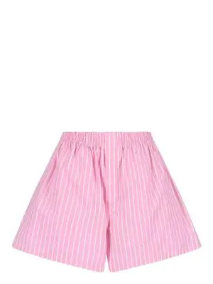 Balenciaga Striped Elastic-waist Shorts - Pink