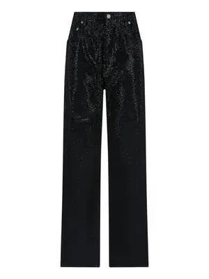 GOLDEN GOOSE GOLDEN GOOSE Black Denim Jeans With Rhinestone Embellishments Black