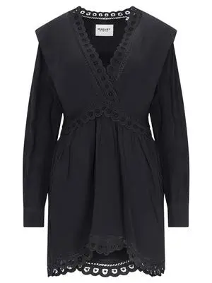 MARANT ETOILE Embroidered Viscose Mini Dress For - Black