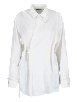 BALENCIAGA BALENCIAGA Oversized Wrap-Front Shirt With Tie Detail