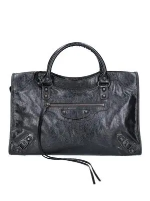 Balenciaga Lamb Leather Mini Bag With Plexiglass Detail - Black
