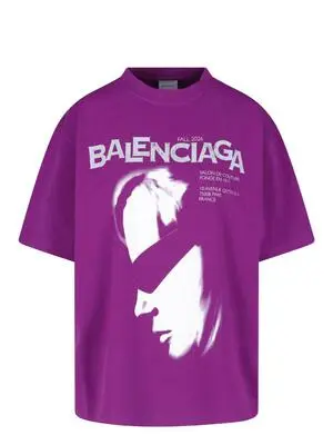 Balenciaga Stretch Cotton Polo Shirt - Violet