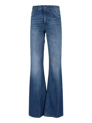 HAIKURE 100% Cotton Flared Jeans - Blue