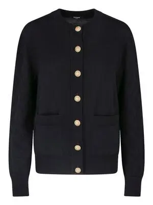 Balmain 100% Virgin Wool Button-front Cardigan - Black