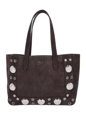 Valentino Garavani Studded Leather Shoulder Bag - Brown