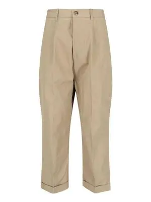 AMI Paris Cotton Trousers - Beige