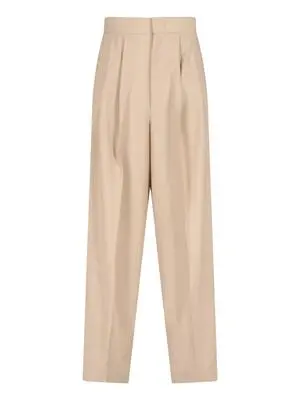 SA SU PHI 100% Wool Tailored Trousers - Beige