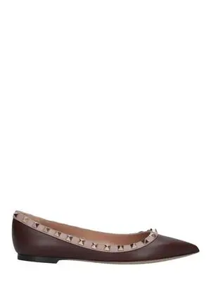 VALENTINO VALENTINO GARAVANI Pointed-Toe Studded Ballet Flats