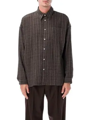 SUNFLOWER Sunflower Men's Plaid Button-Up Shirt Marrone