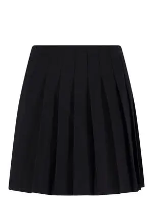 MAISON MARGIELA Pleated Wool-blend Skirt - Black