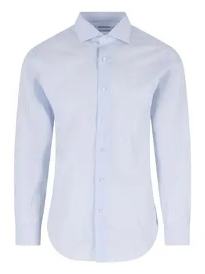 BARBA NAPOLI 100% Cotton Dress Shirt - Blue