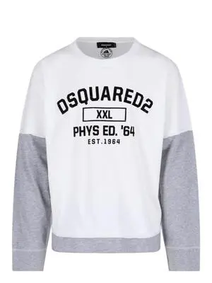 Dsquared2 Graphic Layered Crewneck Sweatshirt - White