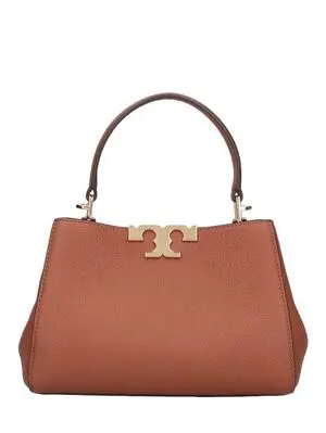 Tory Burch TORY BURCH Leather Shoulder Bag With Gold Tone Logo Brown