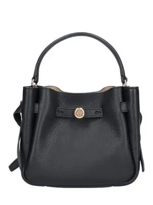 Tory Burch Mini Leather Bucket Handbag - Black