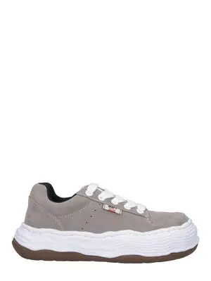 Mihara Yasuhiro Cow Leather Lace-up Sneakers With Rubber Sole - Grey
