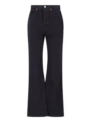 RE/DONE High-rise Distressed Wash Jeans - Black