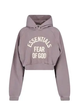 FEAR OF GOD FEAR OF GOD ESSENTIALS Cropped Logo Hoodie