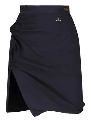VIVIENNE WESTWOOD Asymmetrical Draped Wrap Midi Skirt - Black