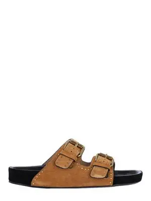 Isabel Marant Étoile Calfskin Suede Sandals With Leather Sole - Brown