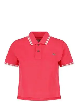 VIVIENNE WESTWOOD 100% Cotton Logo Graphic Polo Shirt - Pink