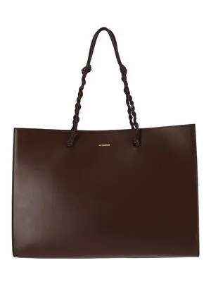 JIL SANDER Braided Handle Tote - Brown