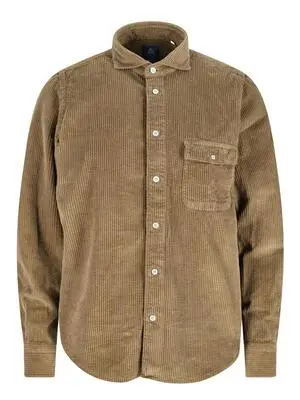 FINAMORE 1925 100% Cotton Button-down Shirt - Brown