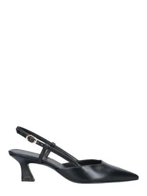 STUART WEITZMAN Calf Leather Heeled Slingbacks - Black