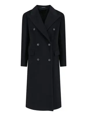 Tagliatore 100% Cashmere Double Breasted Jacket - Black