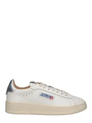 AUTRY Leather Lace-up Sneakers With Towel-blend Lining - White