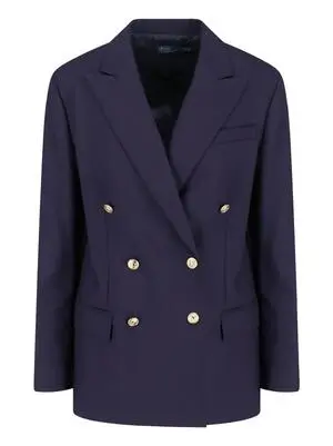 Polo Ralph Lauren Wool-blend Stretch Double-breasted Blazer - Blue