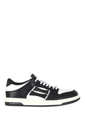 Amiri Leather Lace-up Sneakers With Mesh Lining - Black