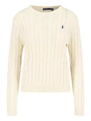 Polo Ralph Lauren 100% Cotton Cable Knit Crewneck Sweater - Cream