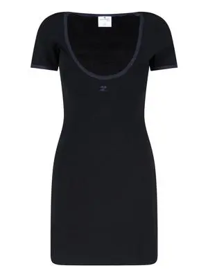 COURREGES 100% Cotton Dress - Black