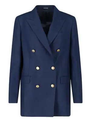 Tagliatore 100% Linen Blazer Jacket - Blue