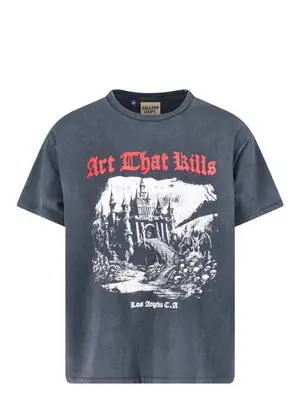 GALLERY DEPT. Vintage-style Cotton Graphic T-shirt - Black