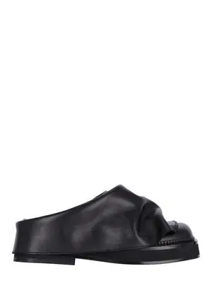 Attico Italian Calf Leather Sandals - Black